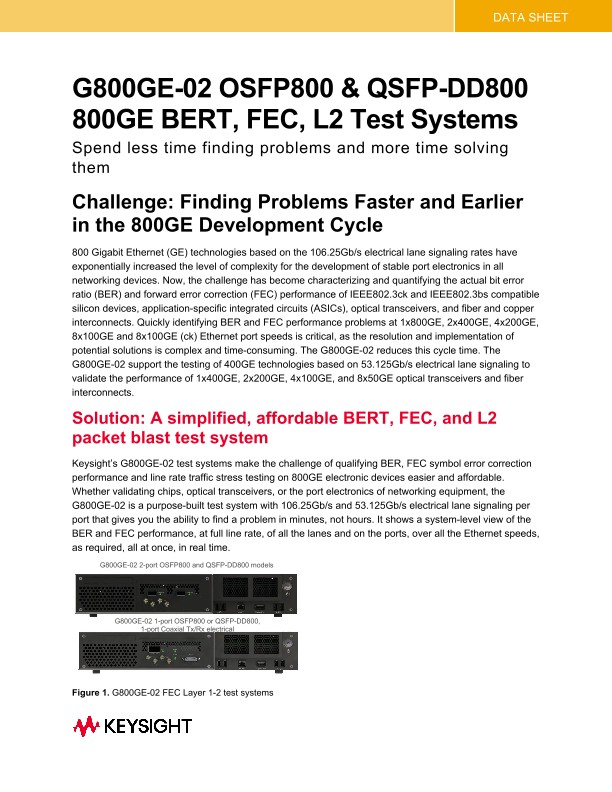 G800GE-02 OSFP800 & QSFP-DD800 800GE BERT, FEC, L2 Test Systems PDF ...