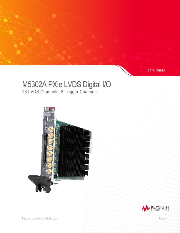 M5302A PXIe LVDS Digital I/O PDF Asset Page | Keysight