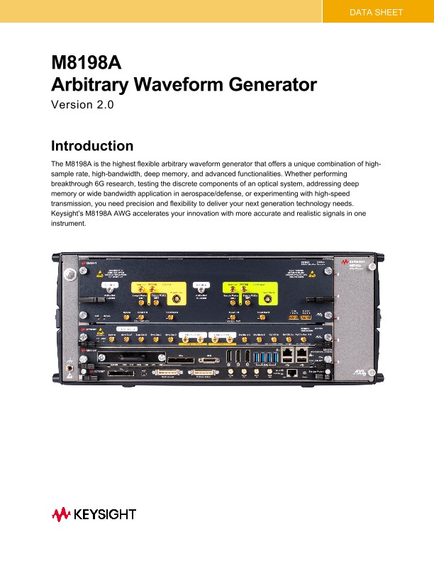 M8198A Arbitrary Waveform Generator PDF Asset Page | Keysight