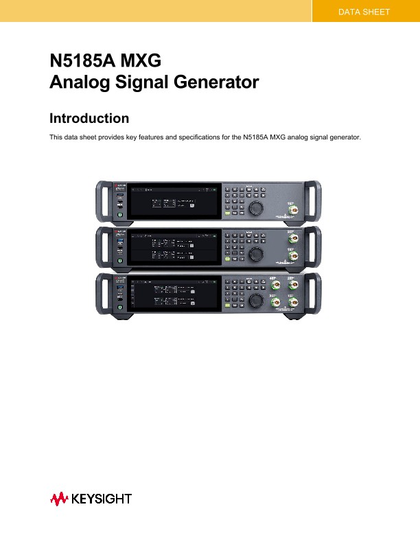 N5185A MXG Analog Signal Generator PDF Asset Page | Keysight