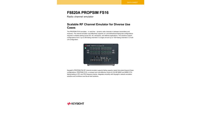 F8820A PROPSIM FS16 Channel Emulator | Keysight