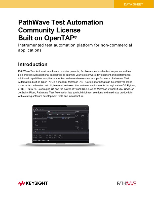 PathWave Test Automation Community License Built on OpenTAP® PDF Asset ...