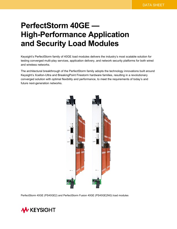 PerfectStorm 40GE, High-Performance Application and Security Load ...