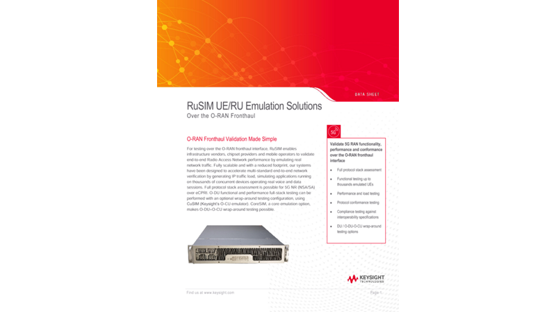 P8850S CoreSIM――核心网仿真 RAN 解决方案 | Keysight