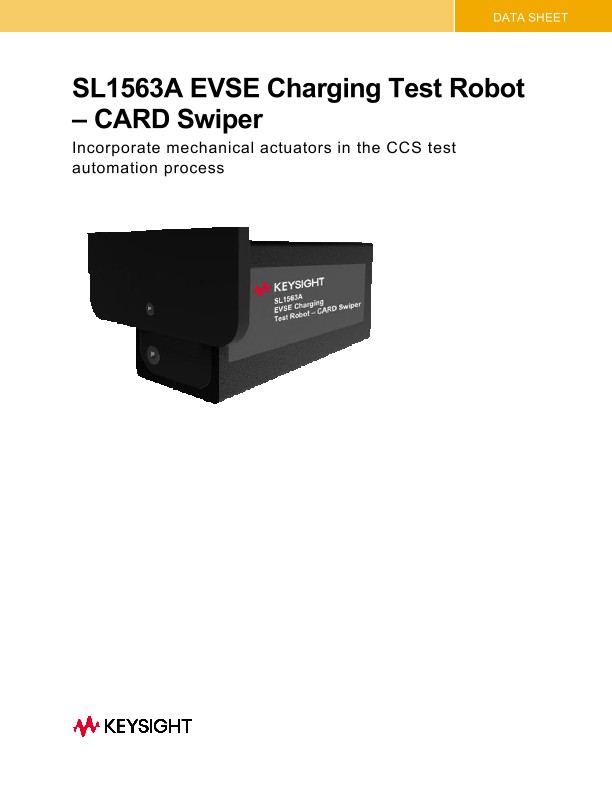 SL1563A EVSE Charging Test Robot – CARD Swiper PDF Asset Page | Keysight