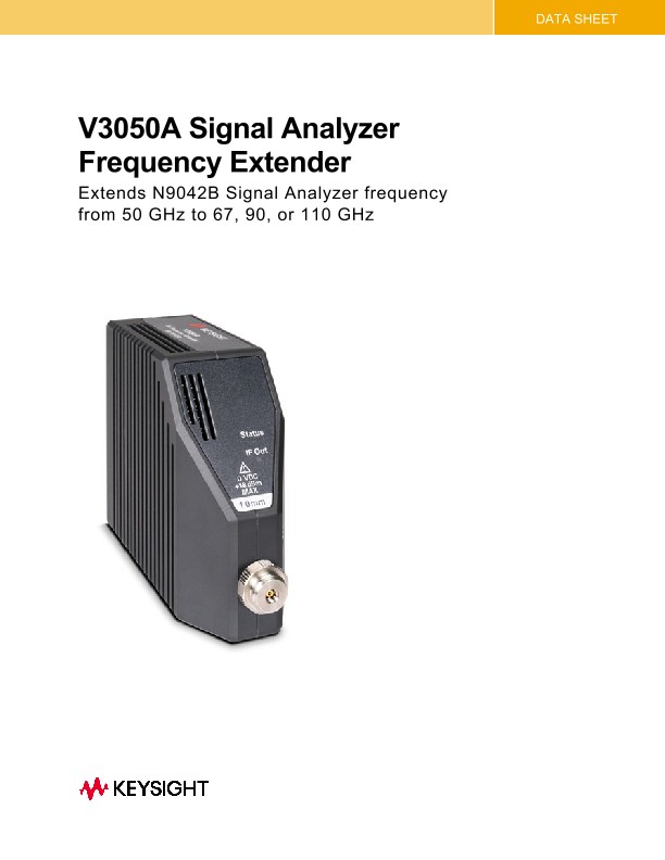 V3050A Signal Analyzer Frequency Extender PDF Asset Page | Keysight