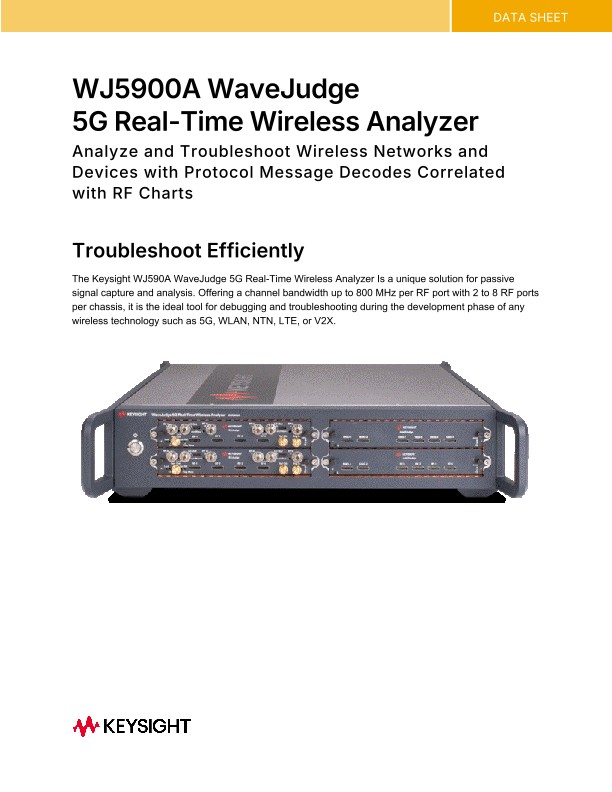 WJ5900A WaveJudge Wireless Analyzer PDF Asset Page | Keysight