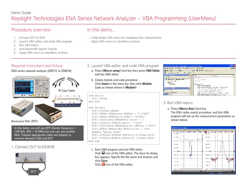 ENA Series Network Analyzer – VBA Programming (UserMenu) PDF Asset Page ...