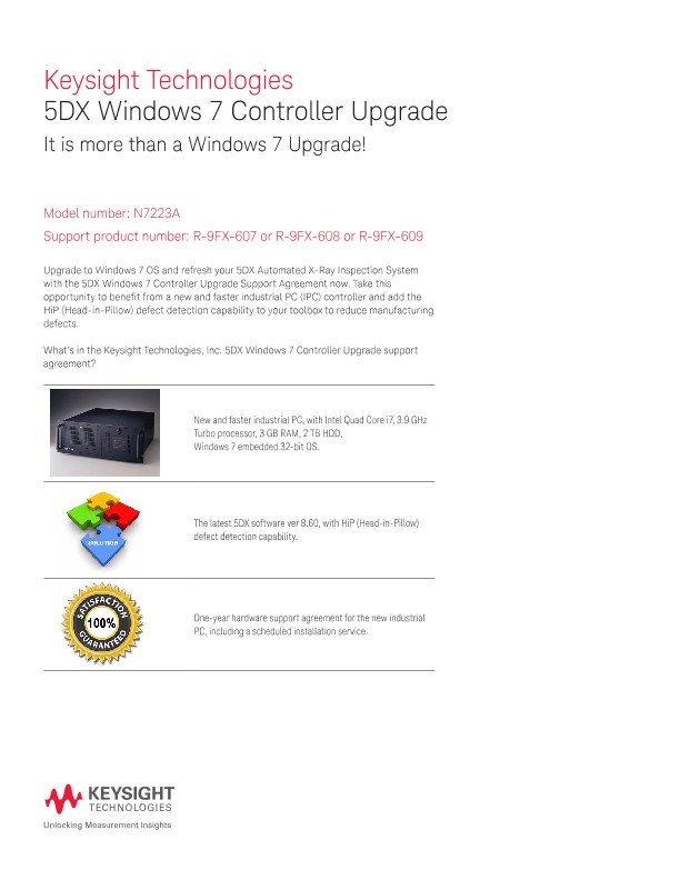 5DX Windows 7 Controller Upgrade PDF Asset Page | Keysight