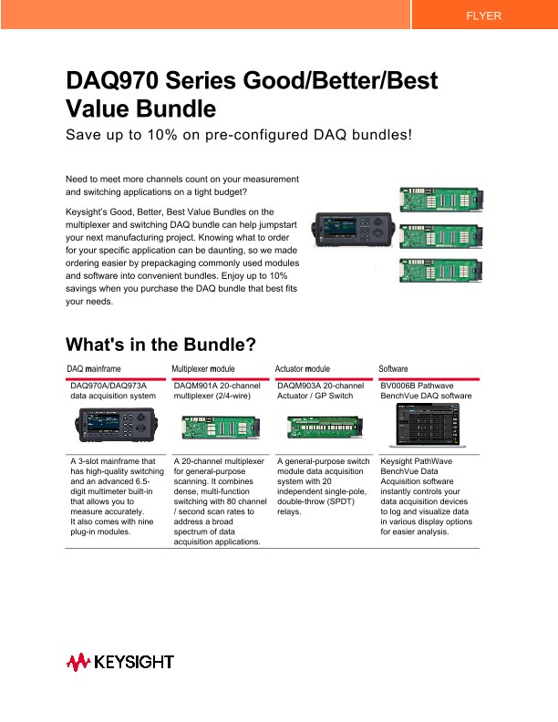 DAQ970 Series Good/Better/Best Value Bundle PDF Asset Page | Keysight