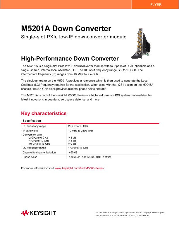 M5201A Down Converter PDF Asset Page | Keysight