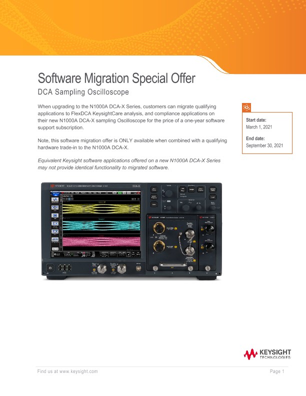 Software Migration Special Offer – DCA Sampling Oscilloscope PDF Asset ...