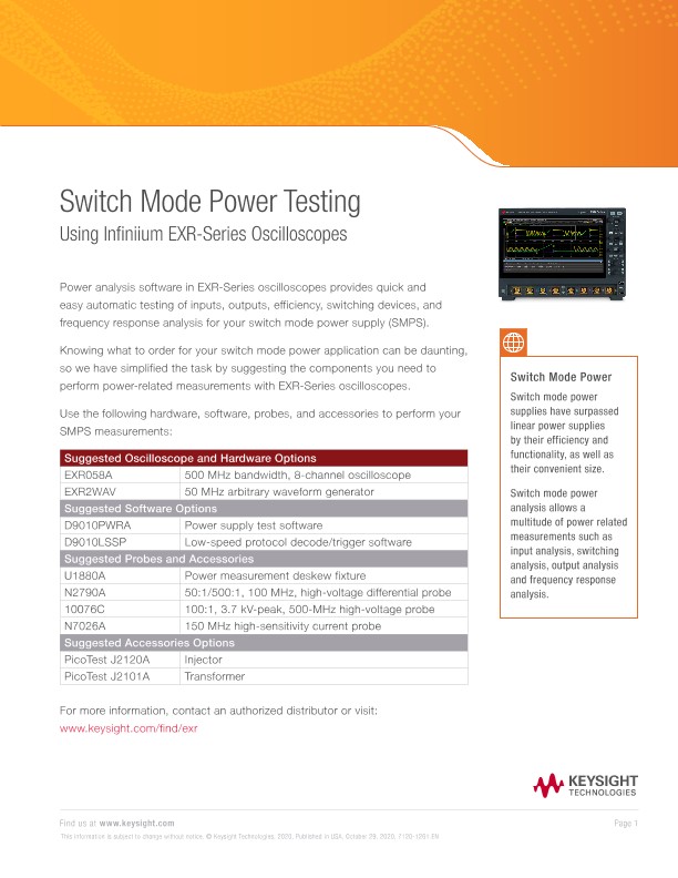 Switch Mode Power Testing Using Infiniium EXR-Series Oscilloscopes PDF ...
