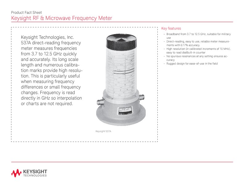 RF & Microwave Frequency Meter PDF Asset Page | Keysight