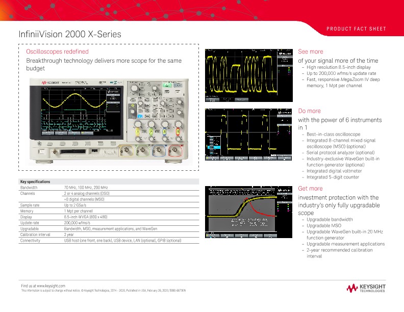 InfiniiVision 2000 X-Series PDF Asset Page | Keysight