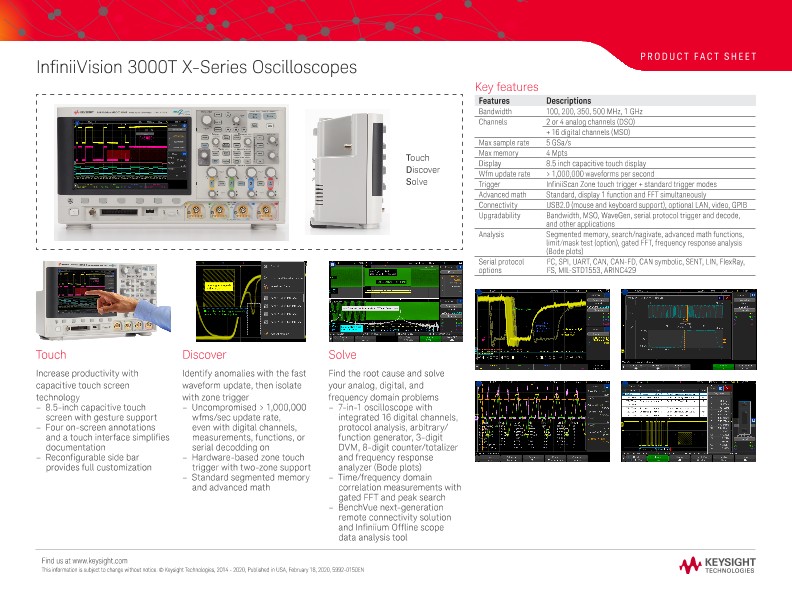 InfiniiVision 3000T X-Series Oscilloscopes PDF Asset Page | Keysight