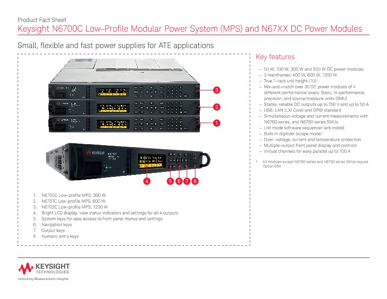 N6700C Low-Profile Modular Power System (MPS) and N67XX DC Power ...