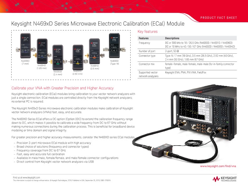 N469xD Series Microwave Electronic Calibration (ECal) Module PDF Asset ...
