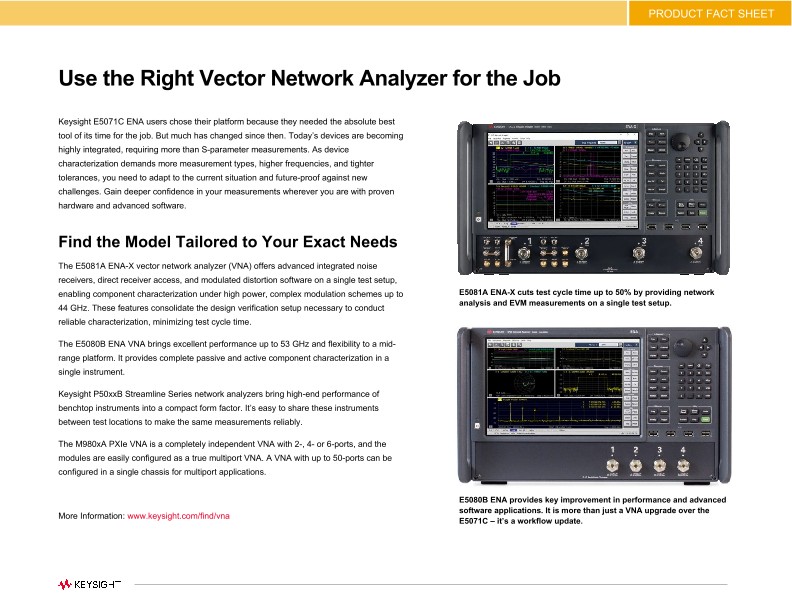 Use the Right Vector Network Analyzer for the Job PDF Asset Page | Keysight