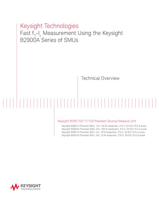Fast fT-Ic Measurement Using the Keysight B2900A Series of SMUs PDF ...