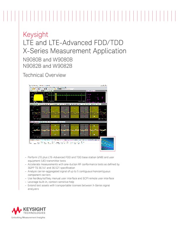 LTE and LTE-Advanced FDD/TDD X-Series Measurement Application N9080B ...