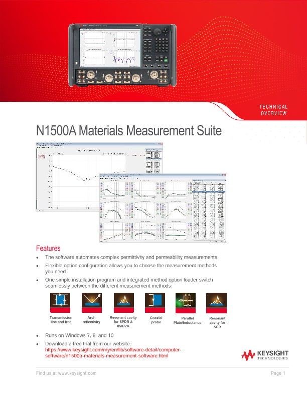 N1500A Materials Measurement Suite PDF Asset Page | Keysight