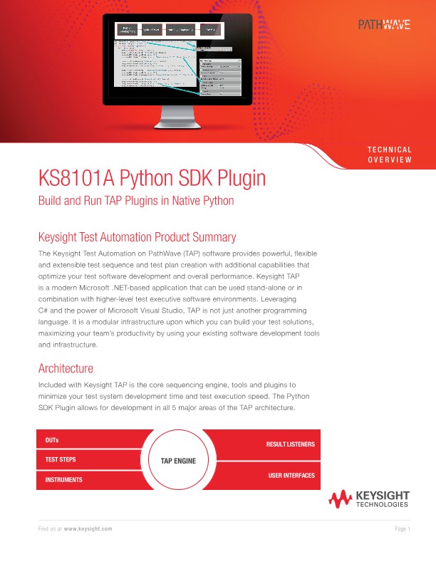 KS8101A Python SDK Plugin PDF Asset Page | Keysight