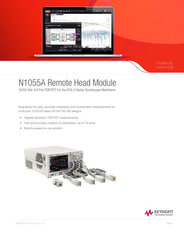 N1055A 35/50 GHz 2/4 Port TDR/TDT Remote Sampling Head for the DCA-X ...