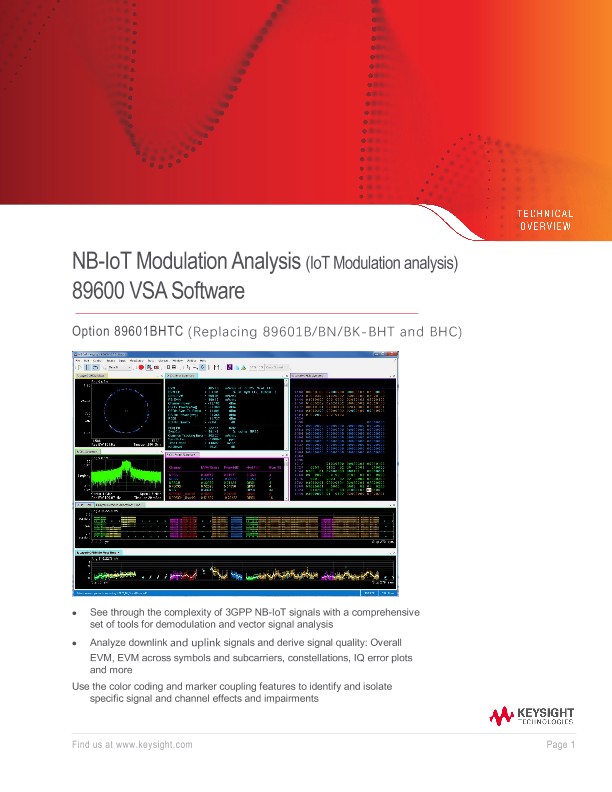 NB-IoT Modulation Analysis 89600 VSA Software Option 89601BHTC PDF ...
