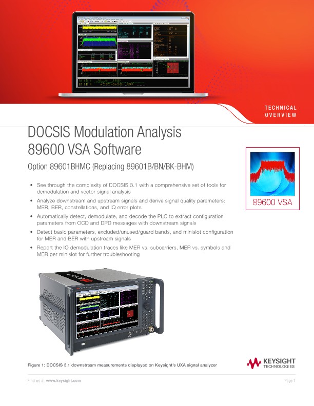 DOCSIS Modulation Analysis 89600 VSA Software Option 89601BHMC PDF ...