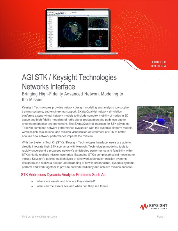 AGI STK / Keysight Technologies Networks Interface PDF Asset Page ...