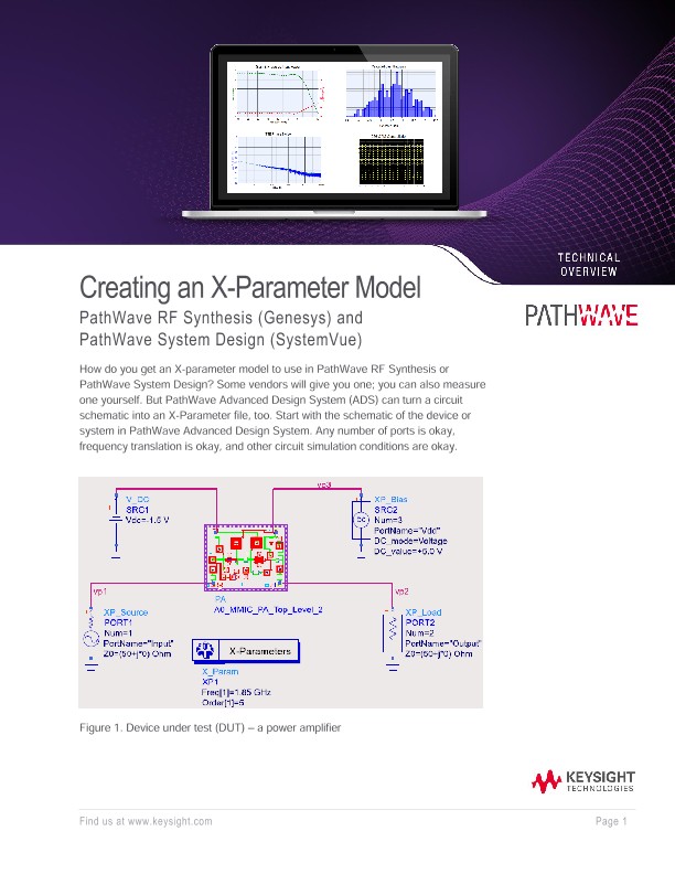 Creating an X-Parameter Model PDF Asset Page | Keysight