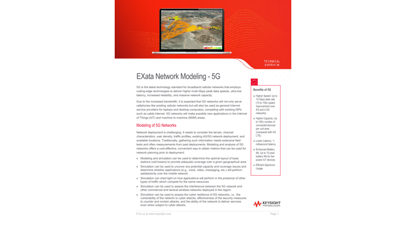 EXata Network Modeling – 5G | Keysight