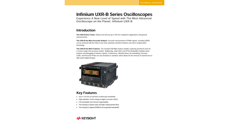 Infiniium UXR-B 系列示波器 | 高性能实时示波器-是德科技 Keysight
