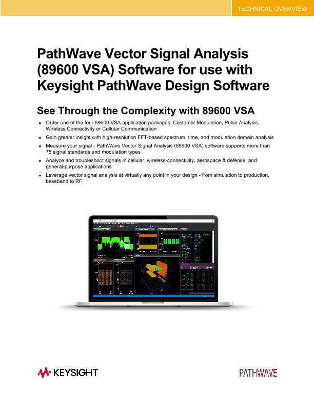 PathWave Vector Analysis (89600 VSA) Software for use with Keysight ...
