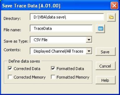 [VBA 示例程序] 保存迹线数据 VBA | Keysight