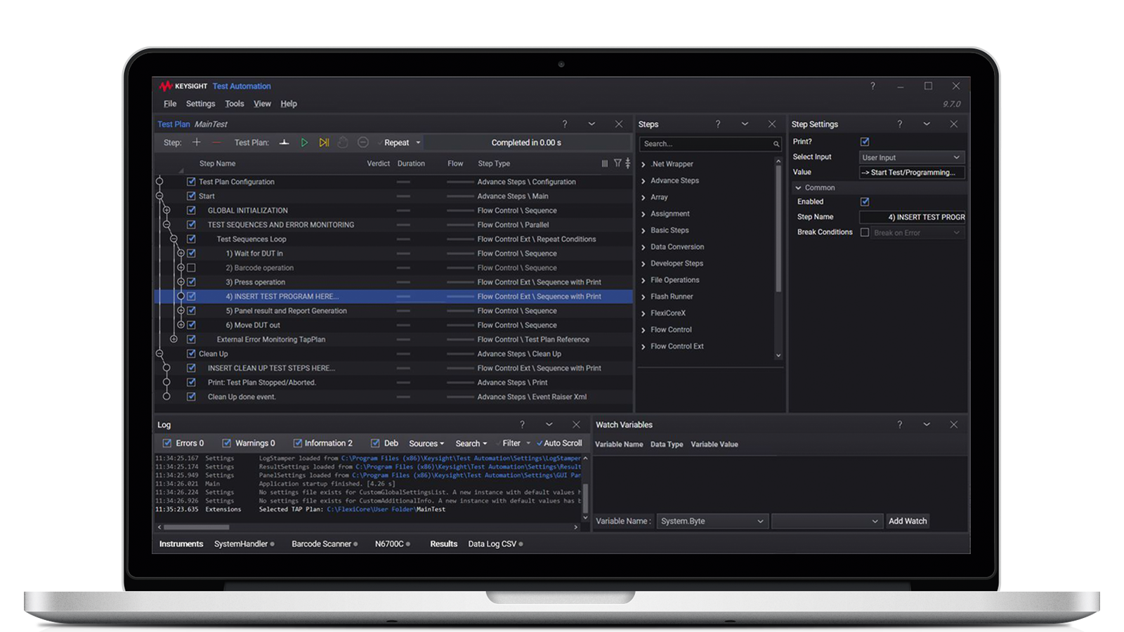 用于制造开发版本的 KS8328A PathWave 测试执行程序 - 是德科技Keysight