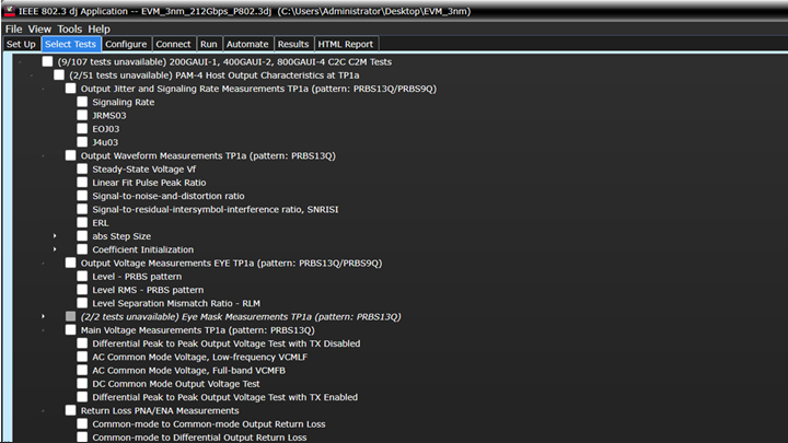 D90203DJC IEEE 802.3dj Electrical Transmitter Compliance Test Software ...